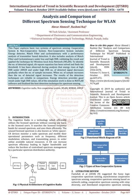 Cognitive Radio Network Spectrum Sensing Ppt