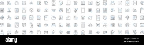 Record Keeping Line Icons Collection Archival Documentation