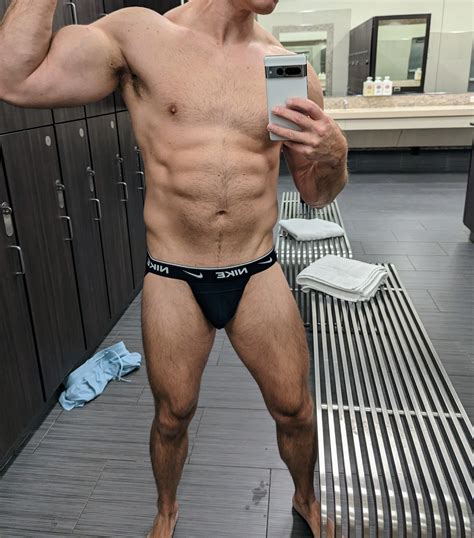 Flexing in my jock for whoever walks by : r/menslockerroom