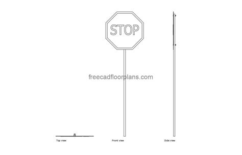 Stop Sign Free Cad Drawings