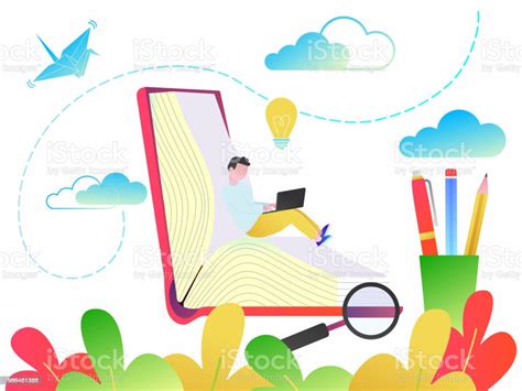 온라인 튜토리얼 교육 과정의 교육 개념 웹 교육 또는 비디오 코스 평평한 스타일 디자인 벡터 일러스트 레이 션 절연 장치 노트북