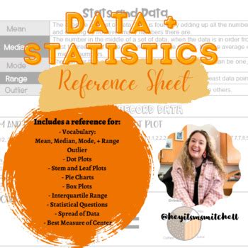 Data And Statistics Reference Sheet For Babes By Heyitsmsmitchell