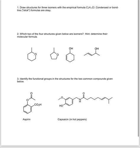 Solved Draw Structures For Three Isomers With The Empirical