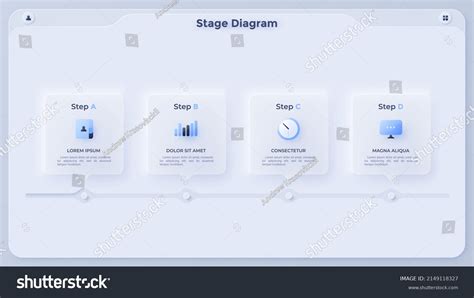 Flowchart Four Paper White Squares Placed Stock Vector Royalty Free 2149118327 Shutterstock