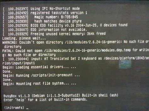 1010 Busybox Error On Boot Ask Ubuntu