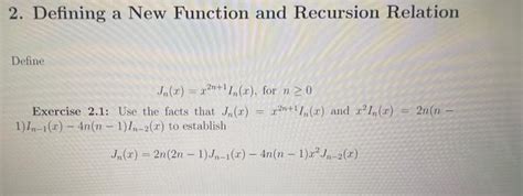 2 Defining A New Function And Recursion Relation