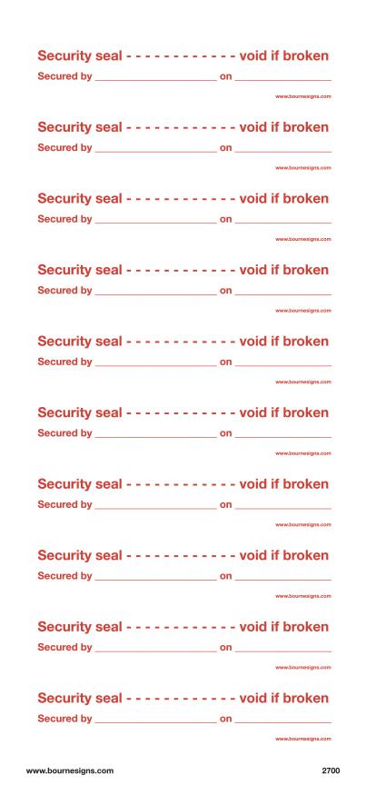 332700 Sign Isps Code Security Seal Wr2700cj 30x150mm Impa Code