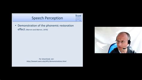Cognitive Psychology Lecture 06 Language 1 Part 4 Speech Perception Youtube