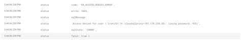 Unable To Connect Cloud SQL With Firebase Functions Access Denied Error Issue