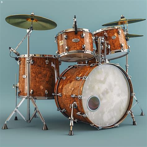 Realistic 3d Render Of Drum Set Premium Ai Generated Image