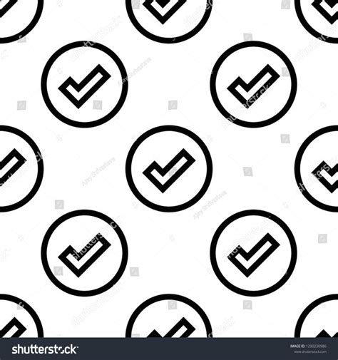 Check Mark Icon Seamless Pattern Vector Art Illustration Ad Sponsored Icon Seamless Che