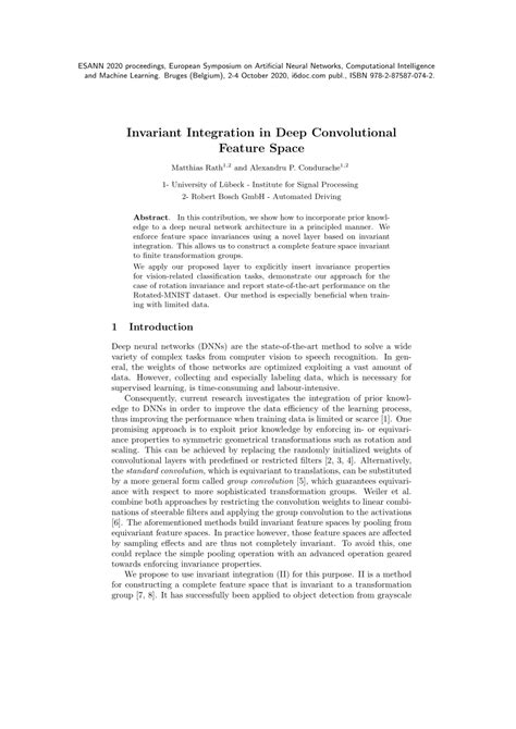 Pdf Invariant Integration In Deep Convolutional Feature Space