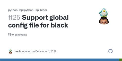 support global config file for black · issue 25 · python lsp python
