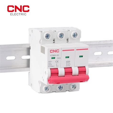 Cnc 18mm Miniature Circuit Breaker Mcb 3 Pole Din Rail Mount Breaking Capacity 6a 10a 16a 20a
