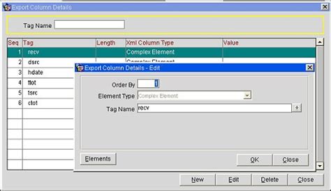 XML Export Configuration