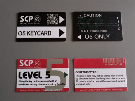 SCP Secure Contain Protect Card Sticker Level 5 And 05 Council Hobbies Toys Stationery