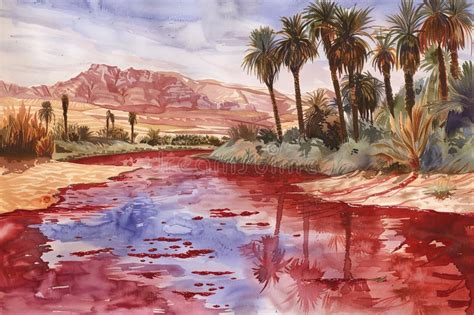 Turning Water To Blood Bible Story Generative Ai Stock Illustration