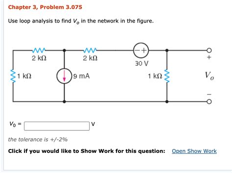 Solved Chapter 3 Problem 3075 Use Loop Analysis To Find Vo