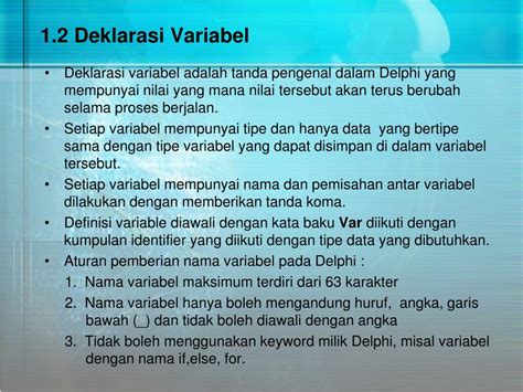 PPT Operator Deklarasi Tipe Data Dan Mengenal Object PowerPoint Presentation ID