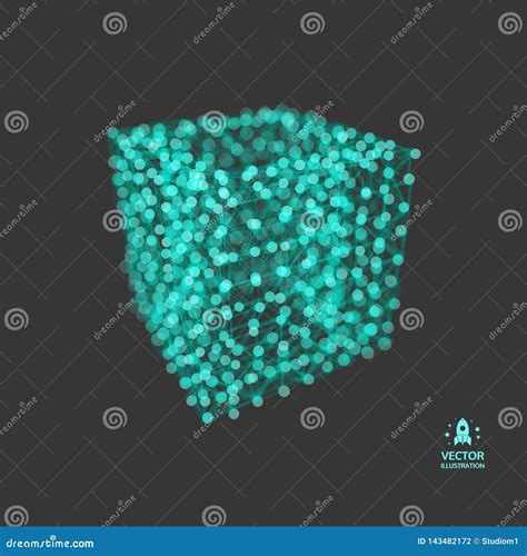 Cube Connection Structure 3d Grid Design Molecular Lattice Stock