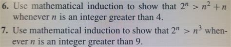 solved 6 use mathematical induction to show that 2n n2 n