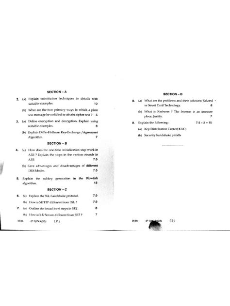 2023 B Tech 7th Semester Cse Professional Elective V Network Security And Cryptography Pdf