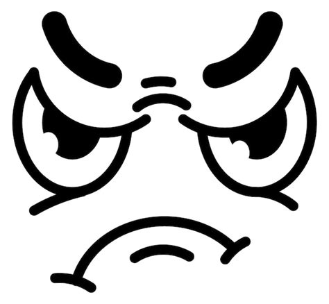 Premium Vector Annoyed Face With Grumpy Expression In Cartoon Doodle