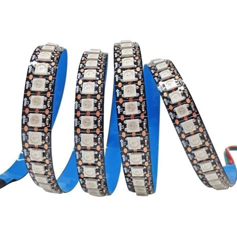 ruban led ws2812b 5v rgb bande de pixels led 1m 144 leds m ip30 pcb