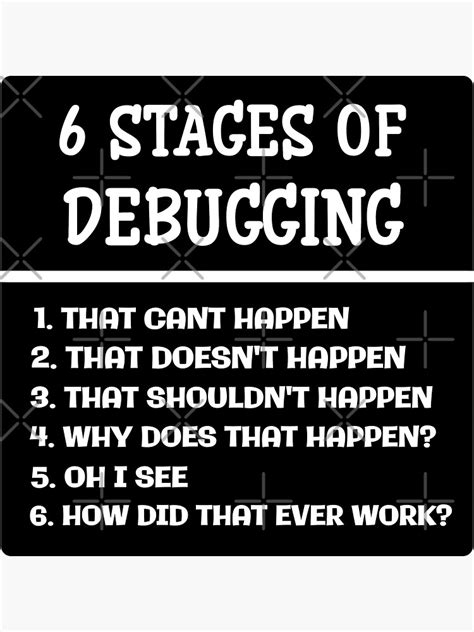 Stages Of Debugging Sticker For Sale By Design Maniya Redbubble