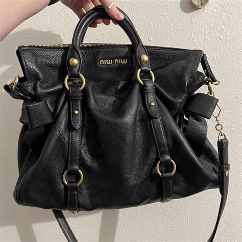 Miu Miu Top Handle Bow Bag With Crossbody Depop