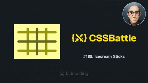 cssbattle 188 icecream sticks youtube