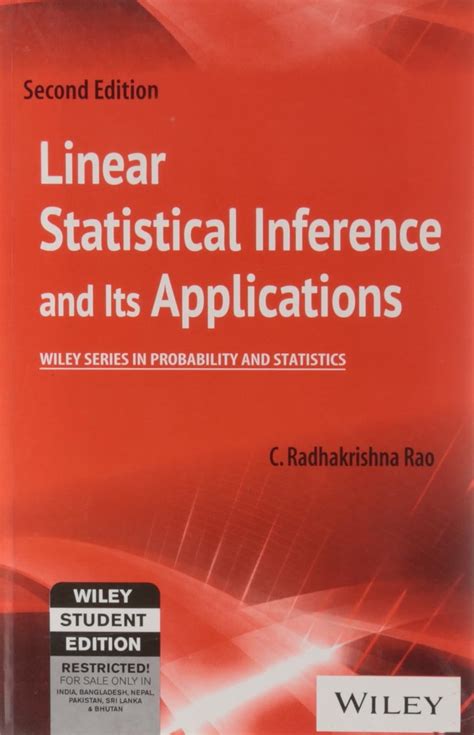 Linear Statistical Inference And Its Applications C Radhakrishna Rao 9788126523511 Amazon