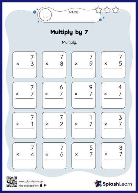 Free Printable Multiplication By 7 Worksheets Splashlearn