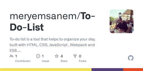 GitHub Meryemsanem To Do List To Do List Is A Tool That Helps To Organize Your Day Built