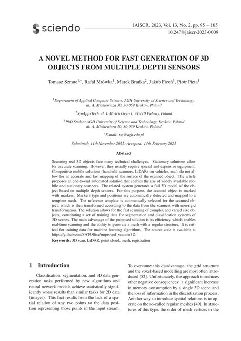 Pdf A Novel Method For Fast Generation Of 3d Objects From Multiple