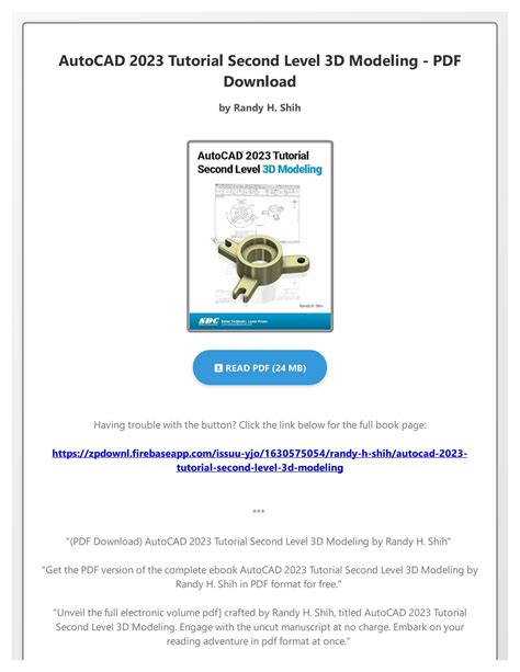Pdf Download Autocad 2023 Tutorial Second Level 3d Modeling By Randy
