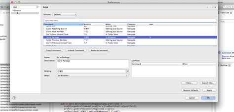 Java Eclipse Is It Possible To Jump To A Particular Package