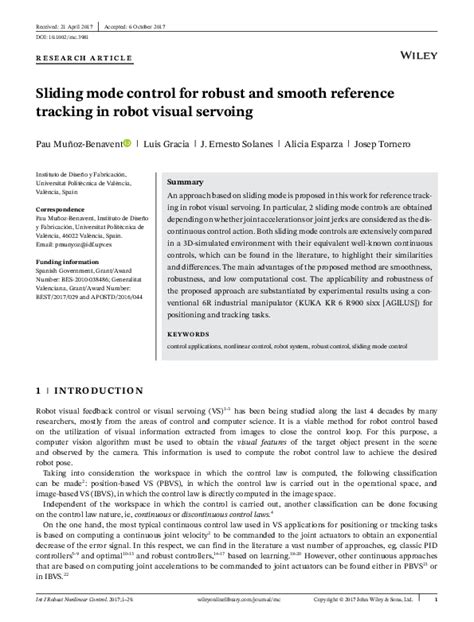 pdf sliding mode control for robust and smooth reference tracking in