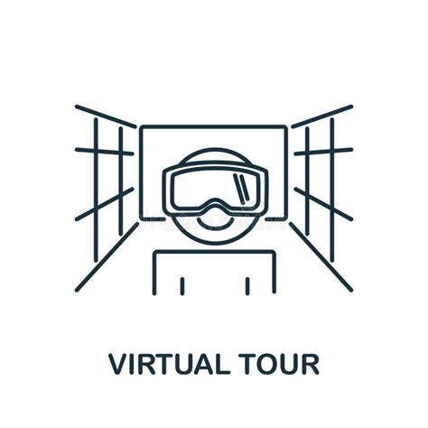 virtual tour icon from augmented reality collection simple line element virtual tour symbol for