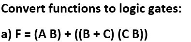 Solved Convert Functions To Logic Gates A Chegg Com