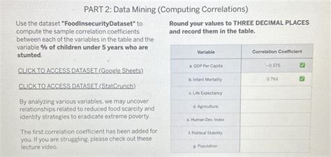 Solved Part 2 Data Mining Computing Correlations Use The