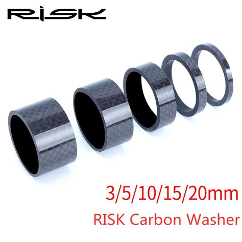 Risk 탄소 섬유 헤드셋 포크 스페이서 키트 핸들바 와셔 링 가스켓 프론트 포크 Mtb 자전거 스템 로드 바이크 경량