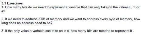 Solved Exercises How Many Bits Do We Need To Chegg Com