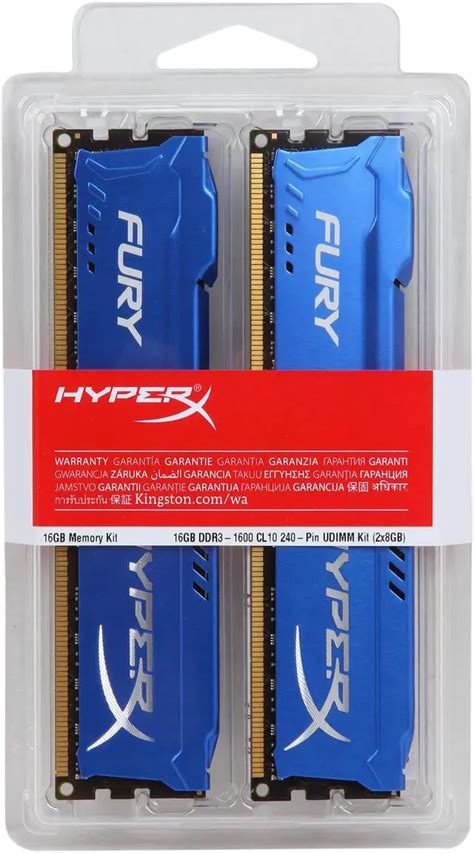 Hyperx Fury 16gb 2 X 8gb Ddr3 1600 Pc3 12800 Desktop Memory Model