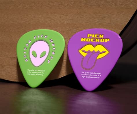 Premium Psd Guitar Pick Mockup Design