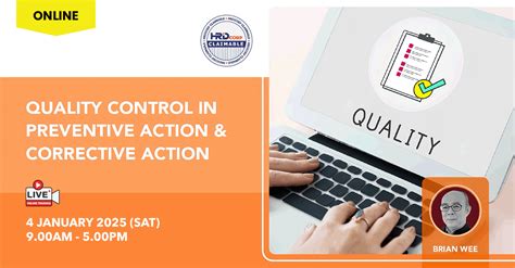 Online Quality Control In Preventive Action And Corrective Action