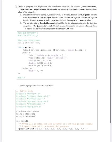 Solved 2 Write A Program That Implements The Inheritance