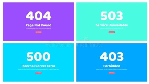 Web Error Pages Layout Vector Design Stock Vector Illustration Of