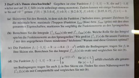 Integral Und Sprungstellen Einschachteln Minimale Und Maximale