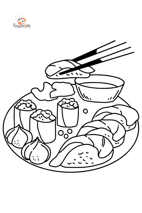 Суши раскраска (Много фото) - drawpics.ru